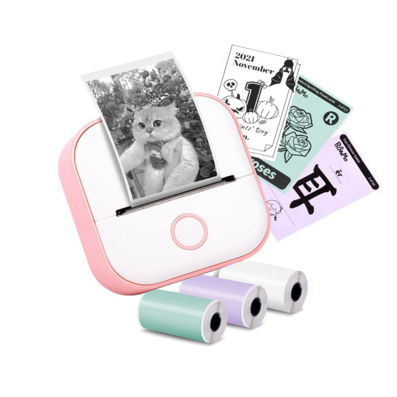 Phomemo T02 Label Maker Sticker Printer Machine Inkless Portable Study ...