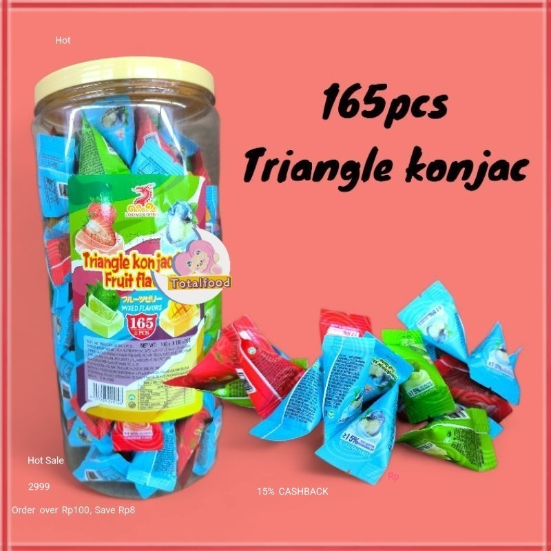 165pcs+- KHY Triangle Konjac Jelly fruit flavor [strawberry /blueberry ...