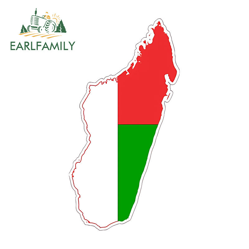 EARLFAMILY 13cm x 6.8cm Madagascar Map Car Sticker Personality ...