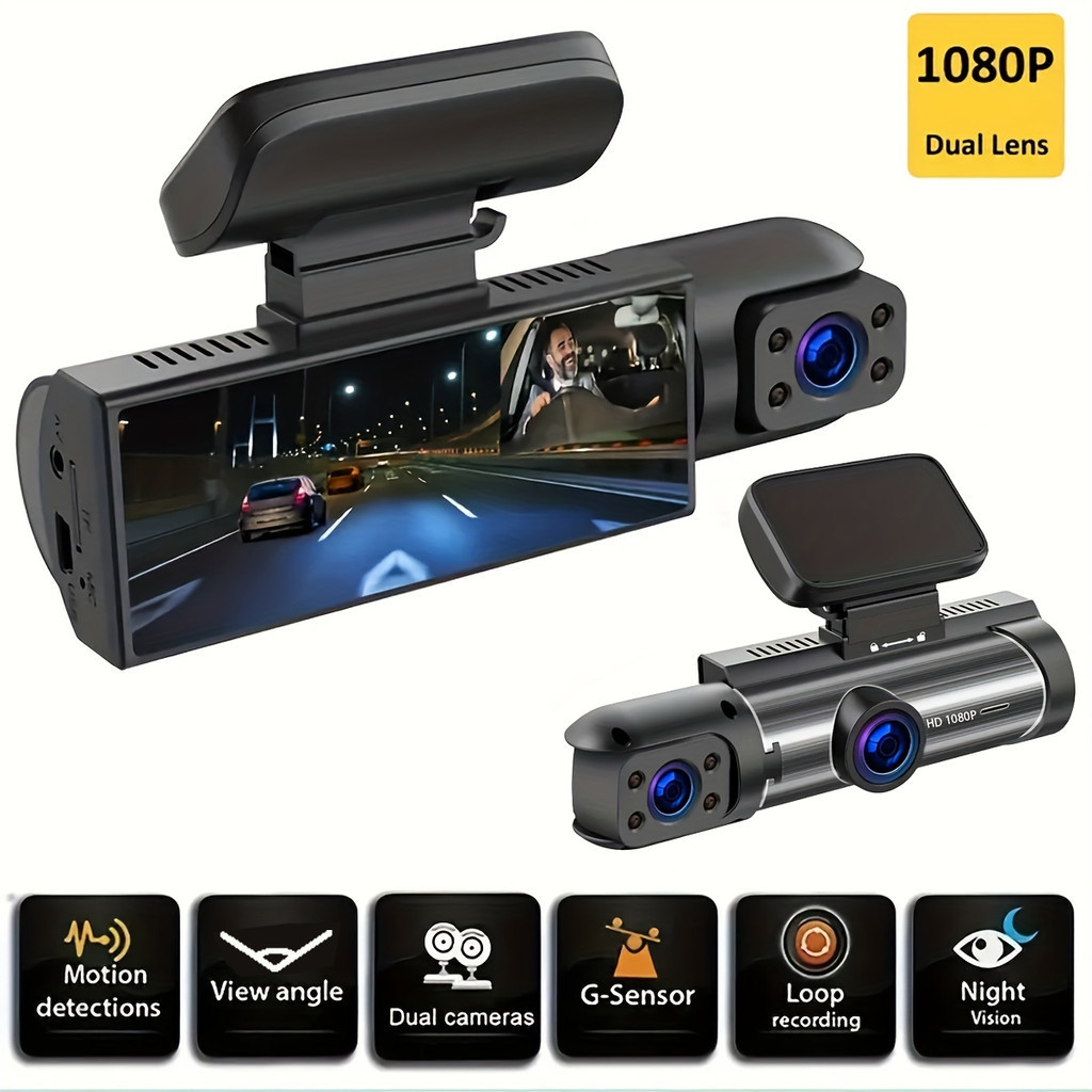 Car DVR 1080P Dual Camera Dash Cam for Cars Front and Inside with IR ...