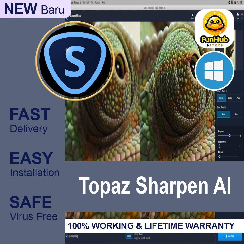 Topaz Sharpen AI ⭐ Full Version ⭐ Windows PC Software | Lifetime Premium | Shopee Malaysia