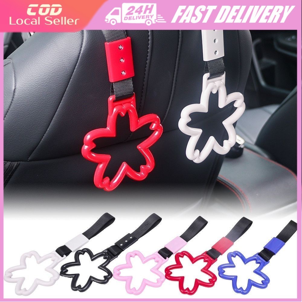 Car Hand Pull Ring Plastic Cherry Blossom JDM Car Static Belt Rear ...