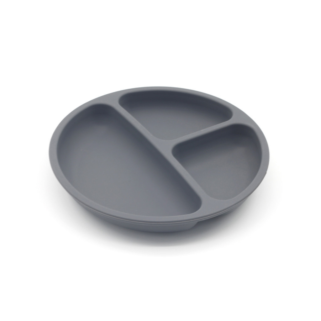 Silicone Dinner Plate Baby Round Dinner Plate Food Compartment Plate ...