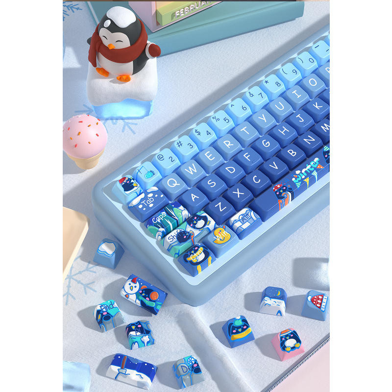 Winter Penguin PBT Dye-Sub MDA Custom Keycap Set for Mechanical ...