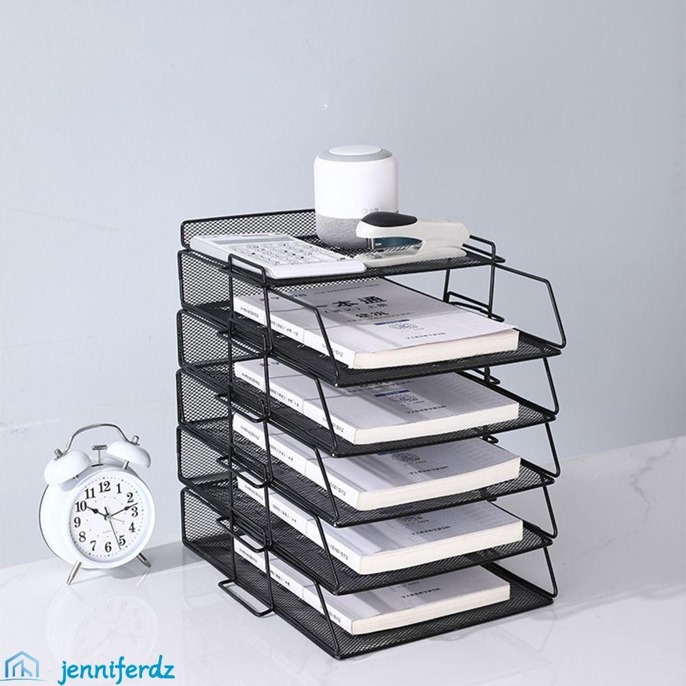 JENNIFERDZ Stackable File Rack, Desktop Organizer File Organizer A4 ...