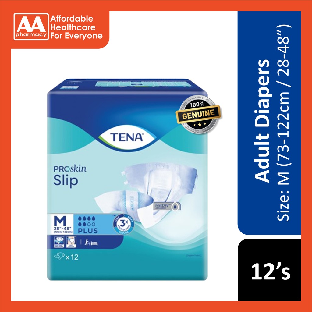 Tena PROskin Slip Plus Adult Diapers Size M 12's (73-112cm / 28-48 inches) | Shopee Malaysia