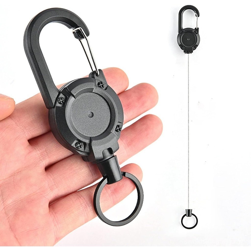 Retractable Keychain, Heavy Duty Carabiner Key Holder Badge Holder ...