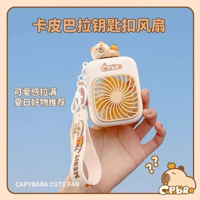 Capybara Portable Fan For Travel USB Rechargeable Cartoon Cooling Fans ...