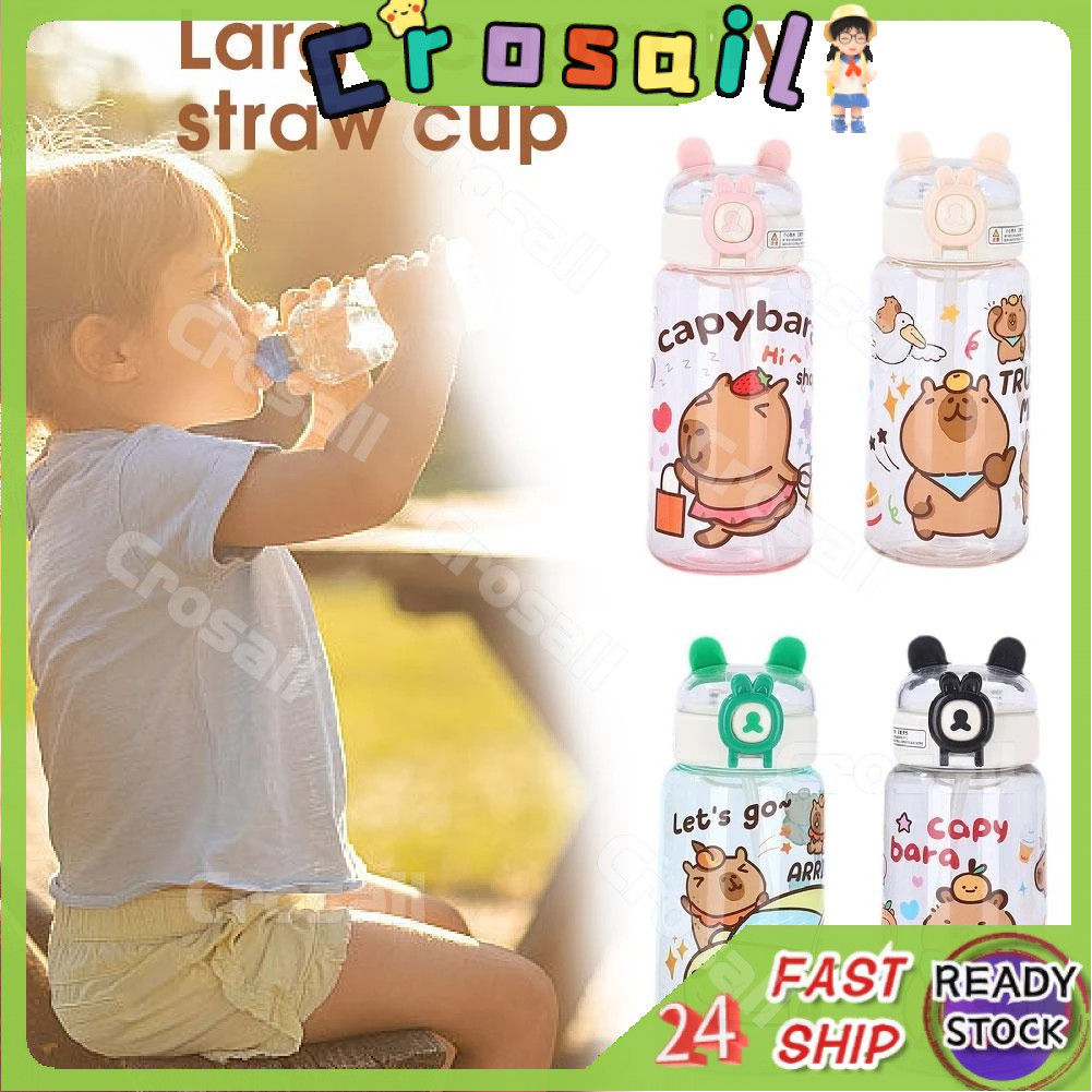 500ml Botol Air Capybara Bottle Kids Straw Bpa Free Botol Transparent ...