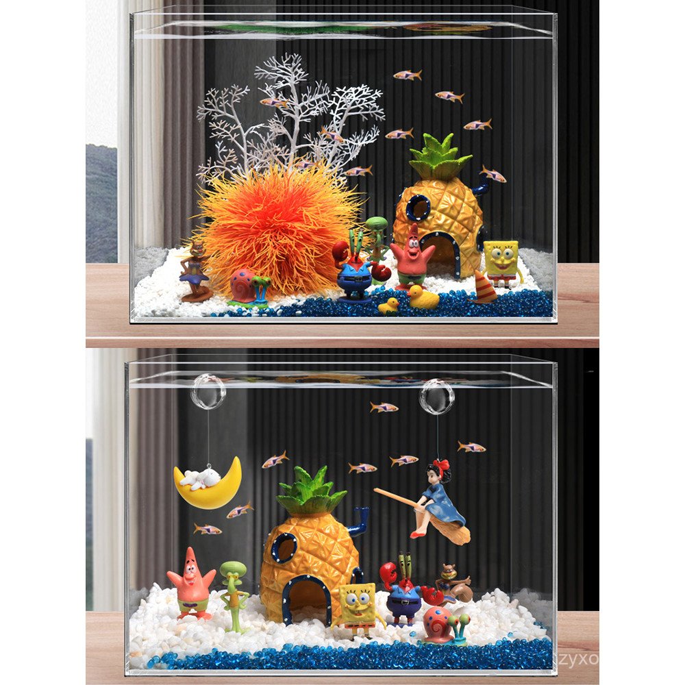 Aksesori landskap akuarium akuarium set penuh tanaman air simulasi ...