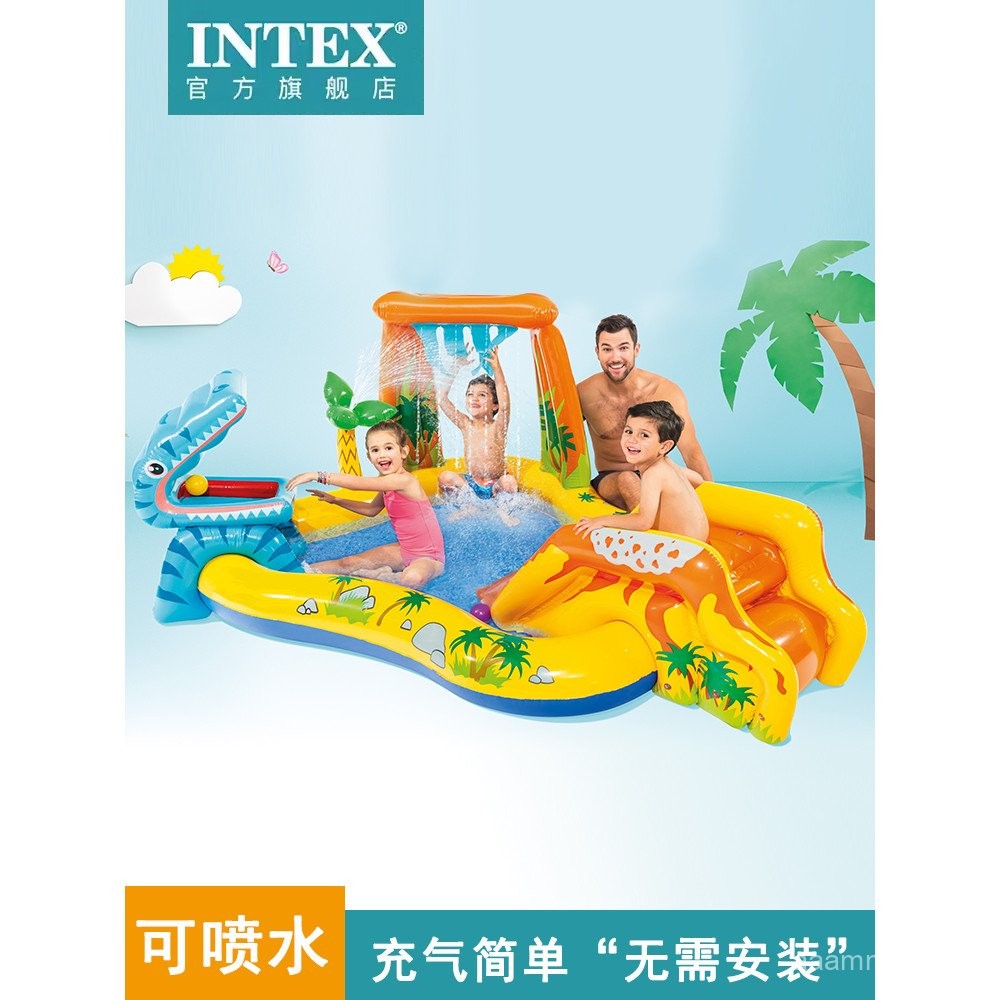 Intex Children Inflatable Baby Swimming Pool Kids Family Unicorn Pool ...