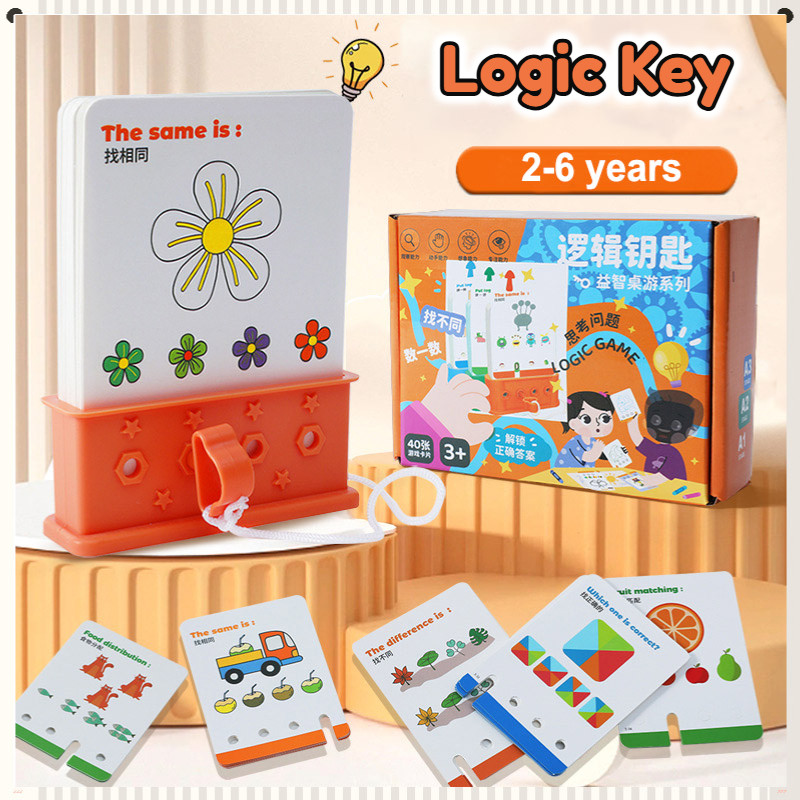 Logic Key Kids Montessori Puzzle Toys Shape Numbers Thinking Training ...