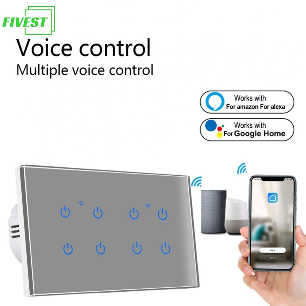 Smart Touch Switch Panel WiFi Control Compatible with For Tuya App ...