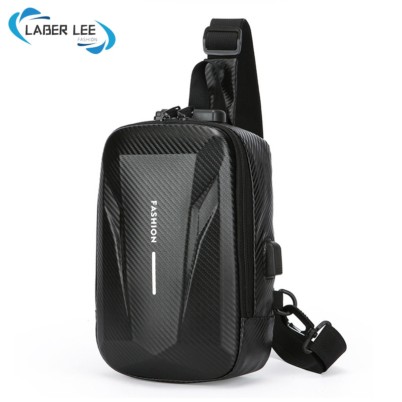 LABER LEE Men Shoulder Bag EVA Crossbody Chest Bag Waterproof USB ...