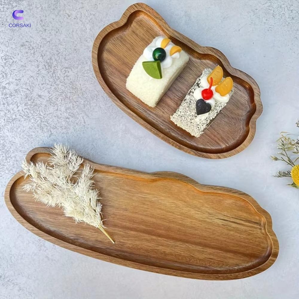 CORSAKI Tea Coffee Tray, Wooden Japanese Style Fruit Dessert Candy ...