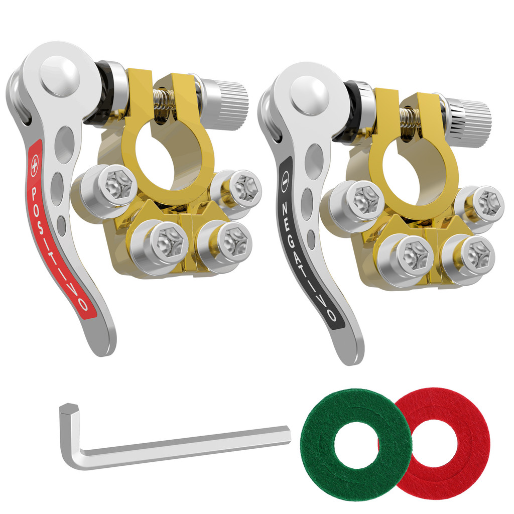 Car Battery Terminal Connectors, 1 Set 4 Way Quick Release Disconnect ...
