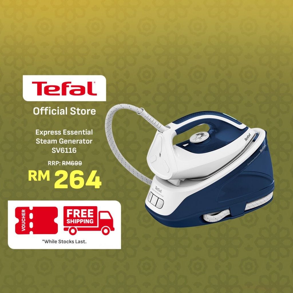Tefal Express Easy SV6116 Steam Generator Iron (2200W, 120/270g/min steam output/ boost, auto ...