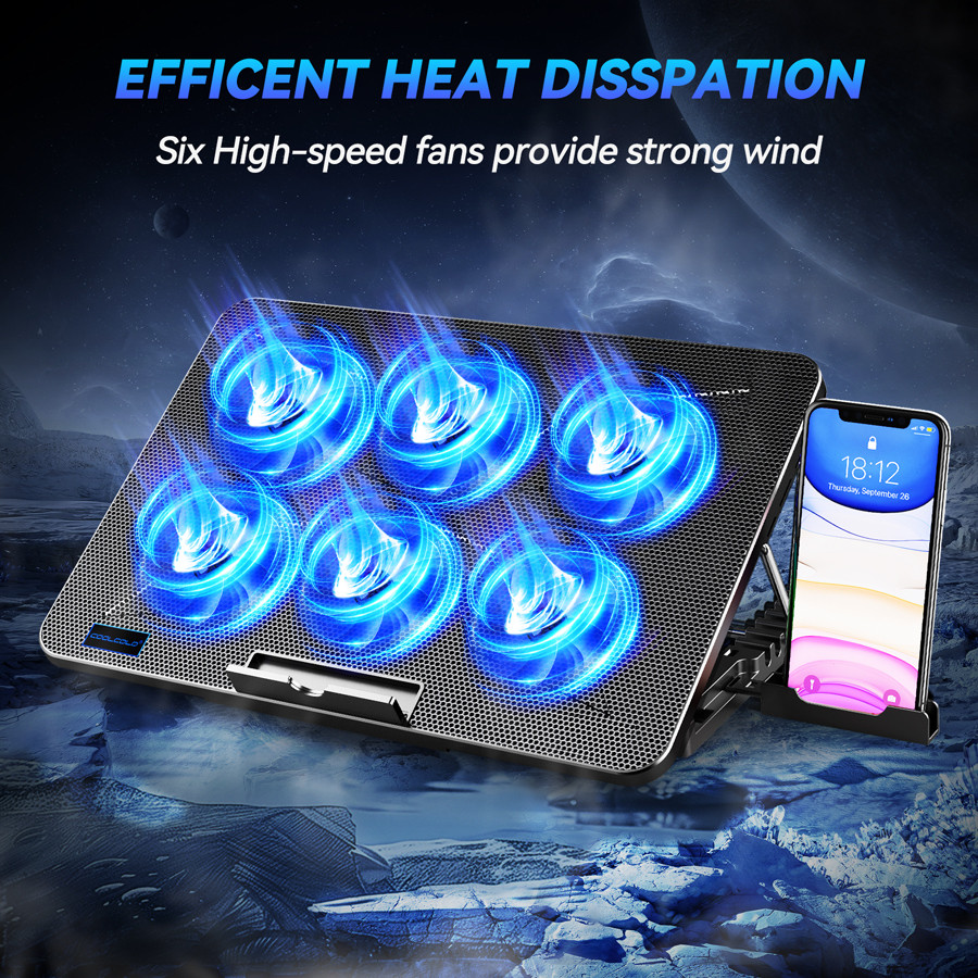 Ultra Slim Laptop Cooling Pad LED Fans for Efficient Cooling Portable ...