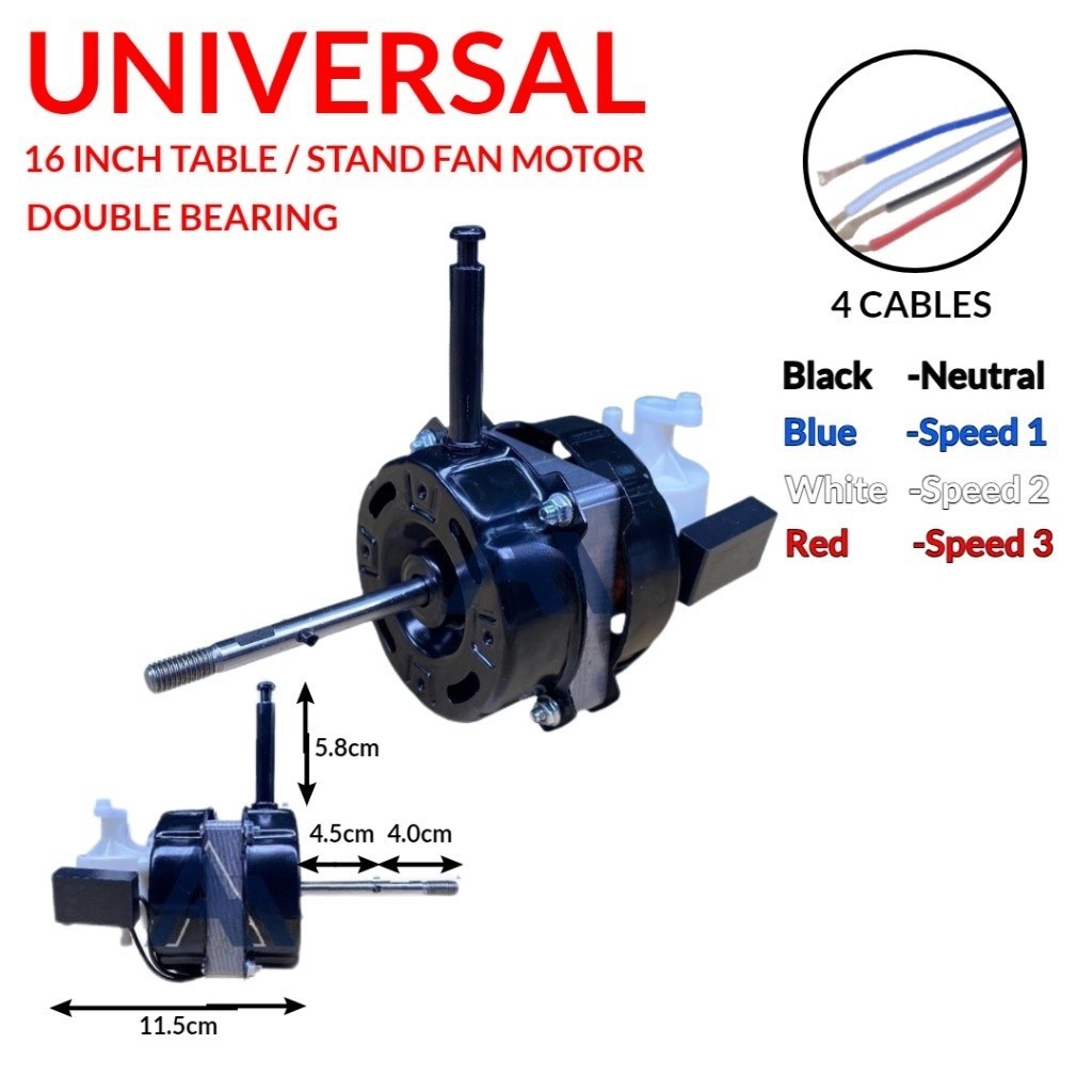 【COD】 16 "/ 18" hatari Fan Motor 12V 220V 50Hz Short Cable (Including ...