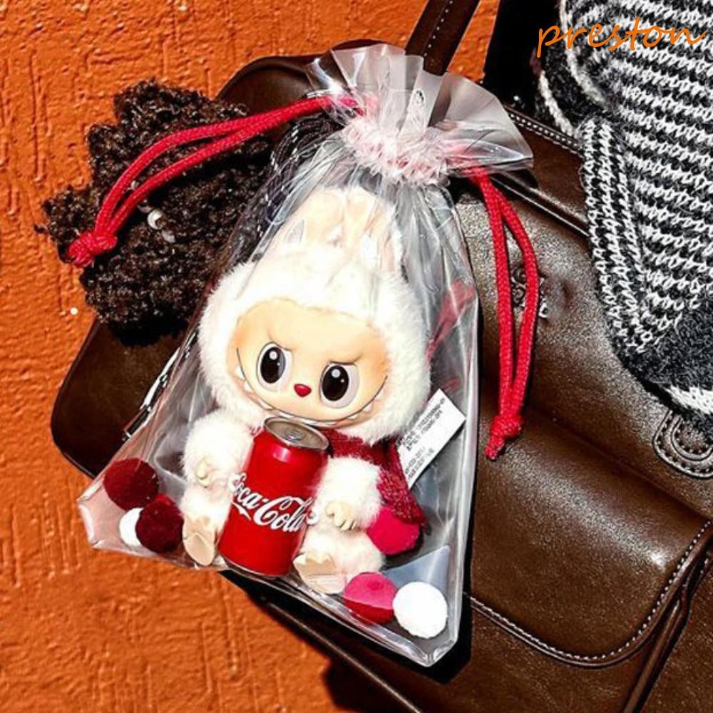 PRESTON 17cm Labubu Doll Bag, Drawstring PVC Labubu Display Bag, Labubu ...