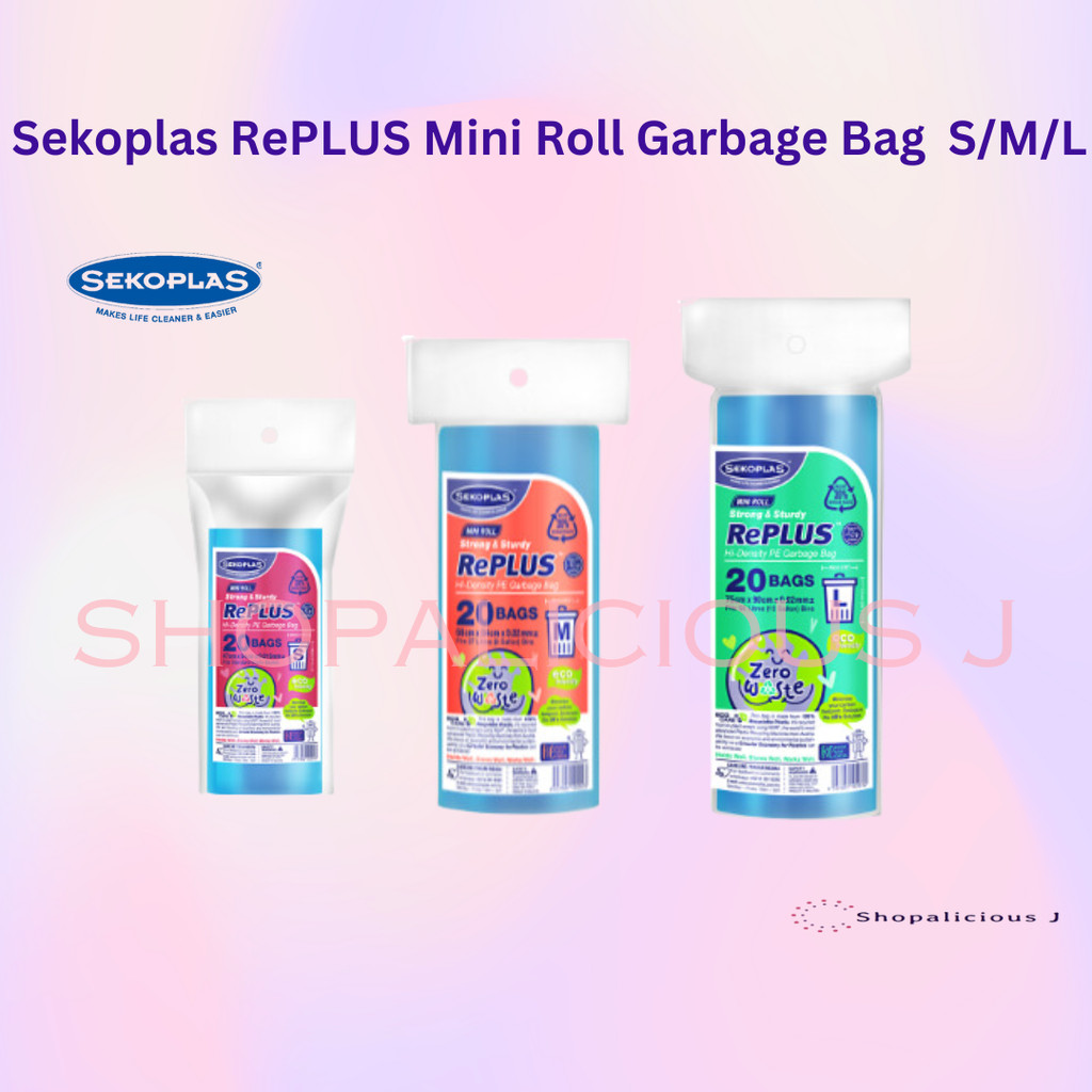 SEKOPLAS RePlus Mini Roll HDPE Garbage Bag / Rubbish Bag / Beg Sampah ...