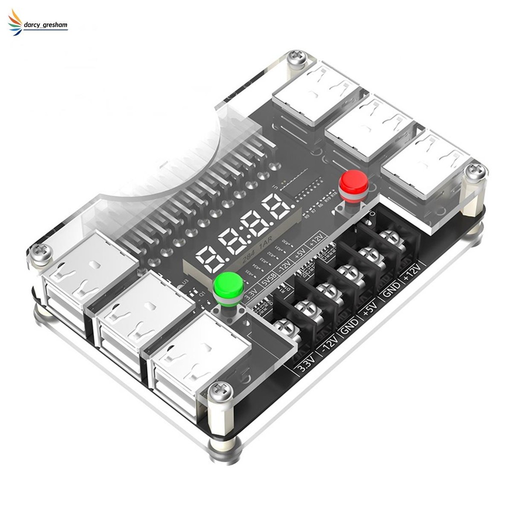 ATX Power Supply Breakout Board with Acrylic Case 3.3V, 5V, 12V, -12V ...