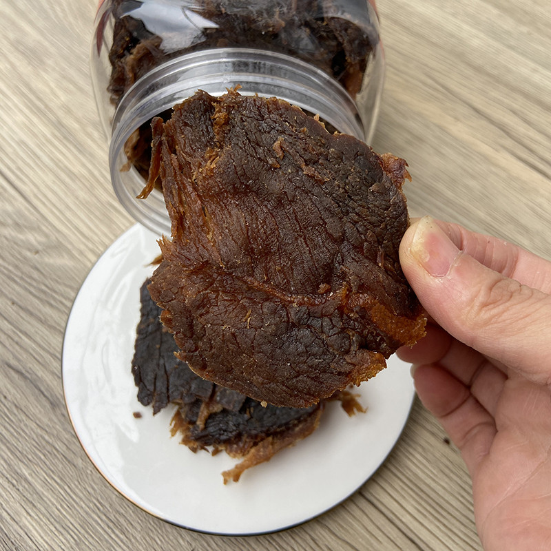 Huling Yellow Beef Jerky dengan bungkusan tong 500g kalengan, yang ...