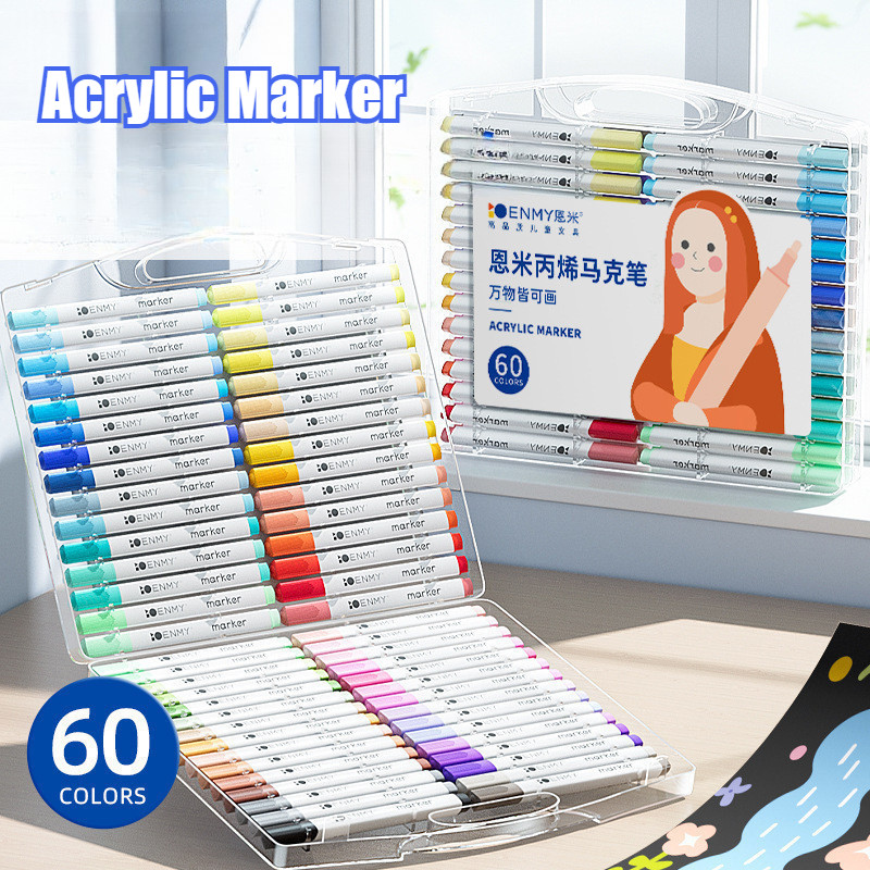 24/36/48/60 Kids Washable Acrylic Markers Waterproof Art Pens | Non ...