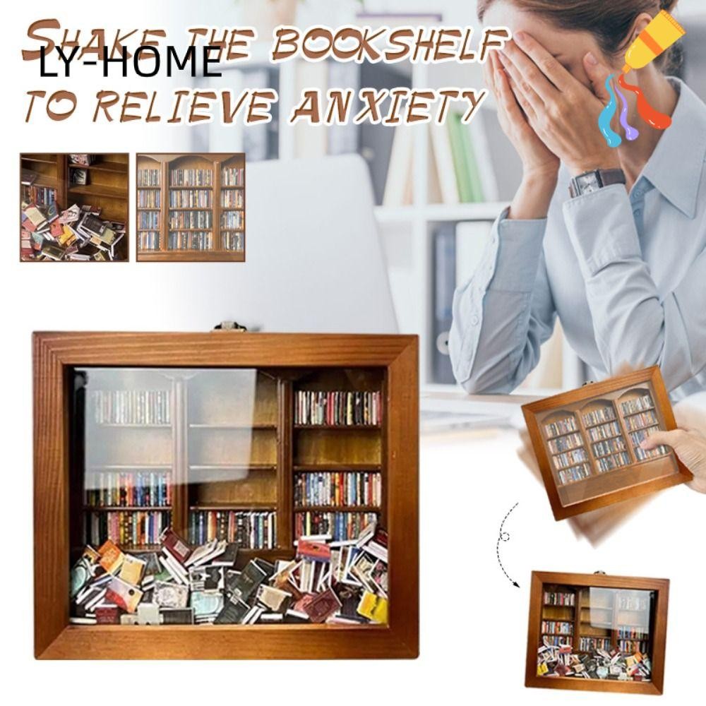 LY-HOME Anxiety Bookshelf, Handmade Home Desktop Decoration Miniature ...