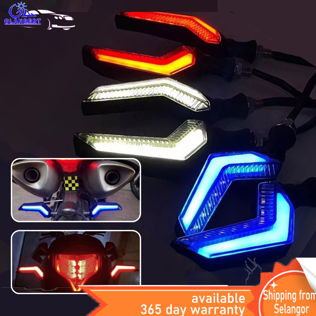 12V Daytime Led Motorcycle Signal Indicator Water Flow With Flashing ...
