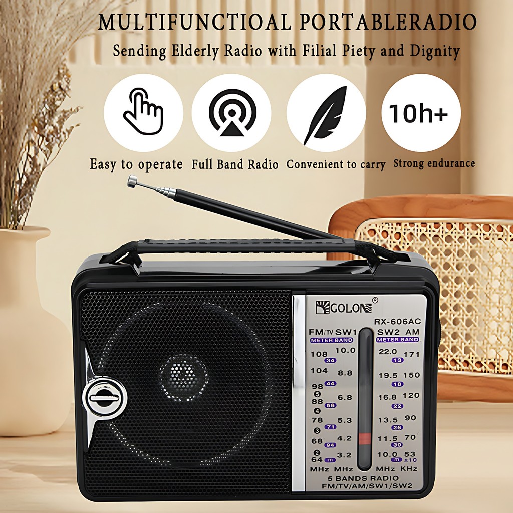 GOLDSONIC FM/AM/SW1/SW2 4 BAND PORTABLE RADIO MULTIBAND RADIO RECEIVER# ...
