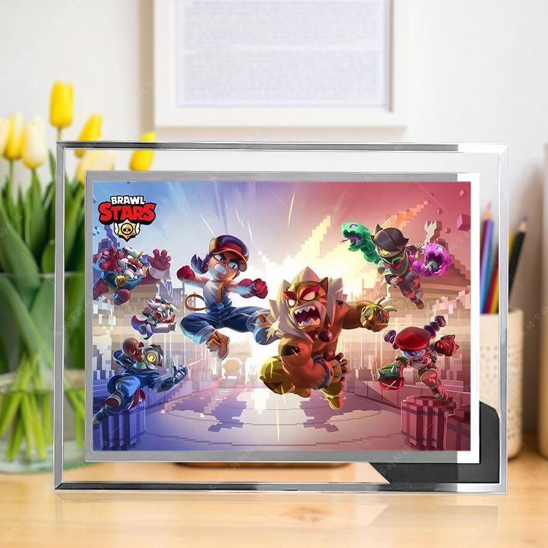 Brawl Stars-Inspired Crystal Glass Frame – Stylish Room Decor & Gift ...