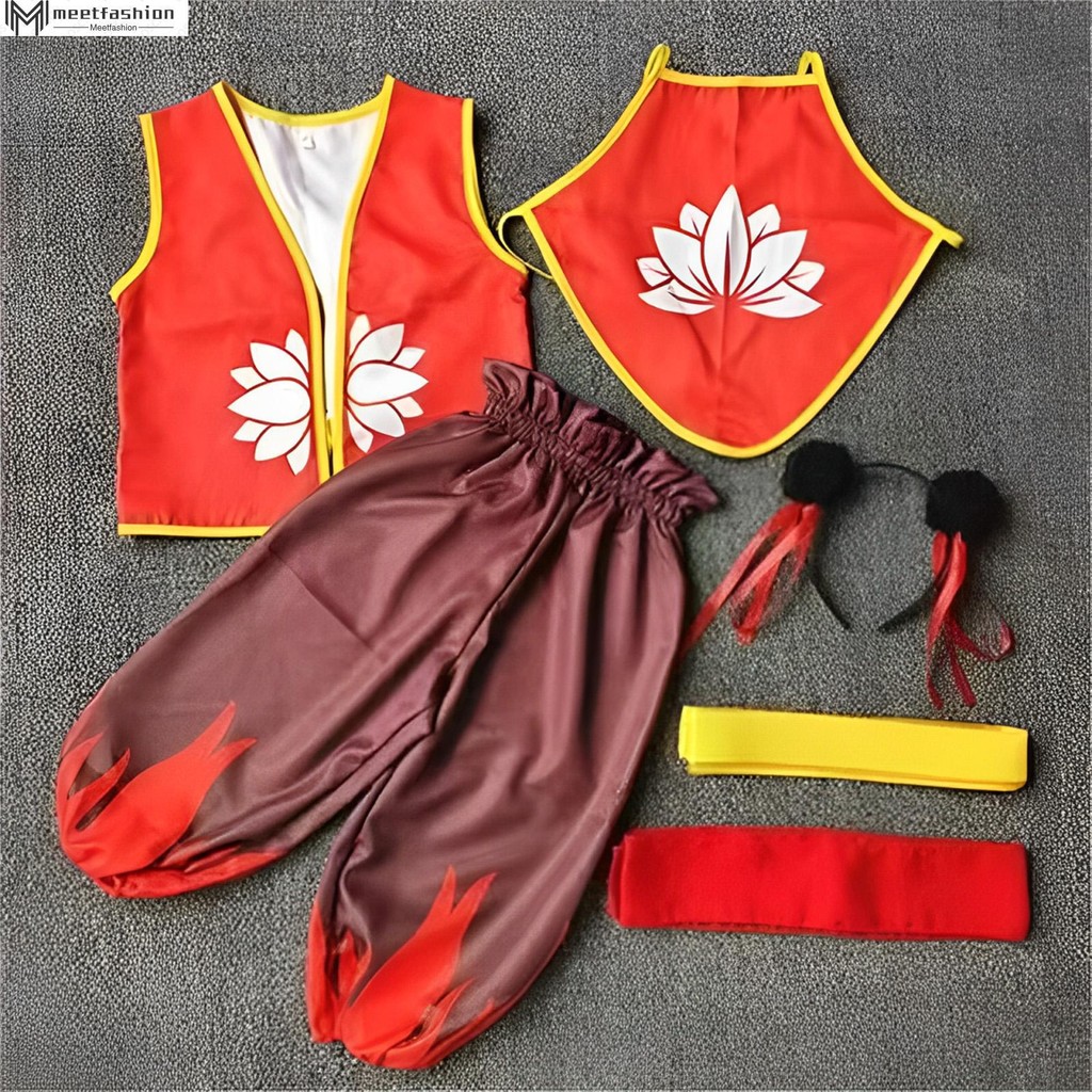 Ne Zha Cosplay Costume Set Nezha Cosplay Costume with Cute Headband ...