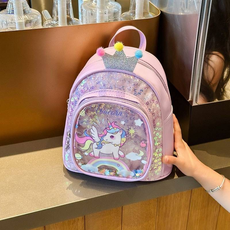 Cute Unicorn Schoolbag Little Girl Cute Quicksand Summer Outing Cartoon ...