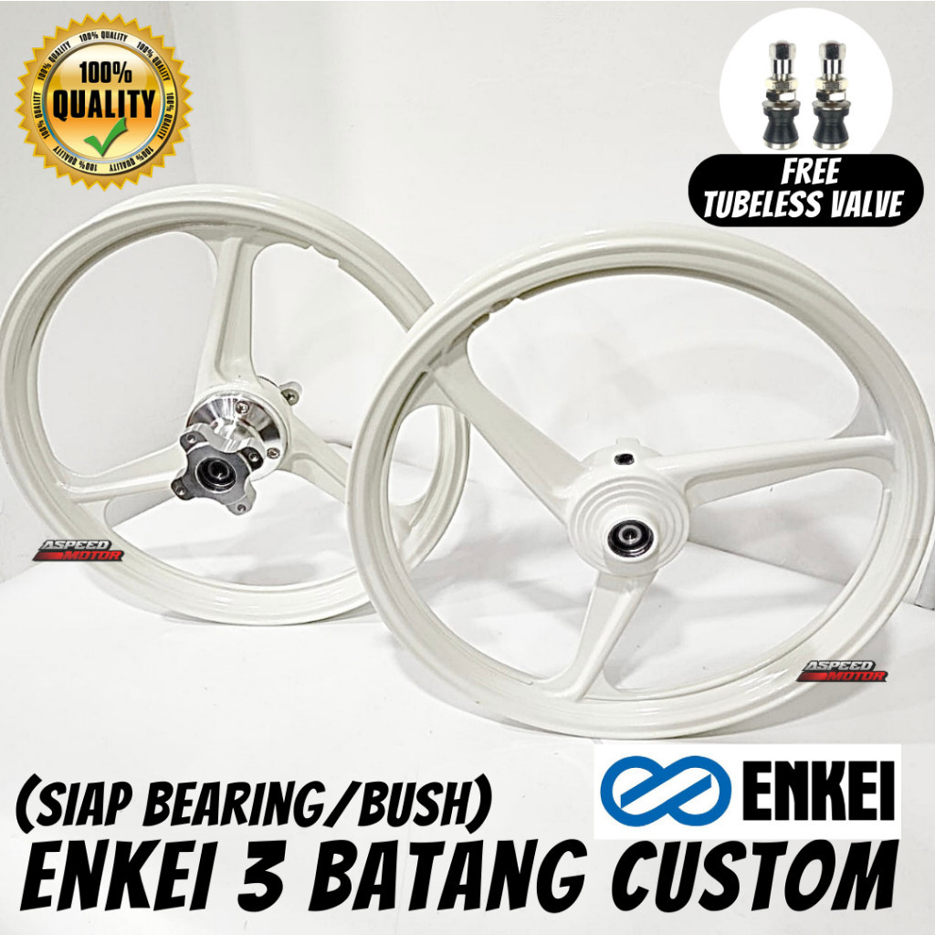 🔥 ENKEI 3 BATANG CUSTOM SPORT RIM ( FULL COP ) SIAP BEARING BUSH Y15 Y15ZR Y16 Y16ZR Y125ZR ...