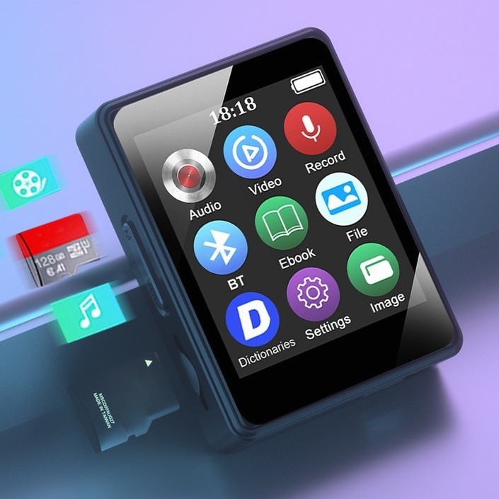 MP3 Player Bluetooth Full Screen Walkman Portable Sport Mp4 Video Music ...