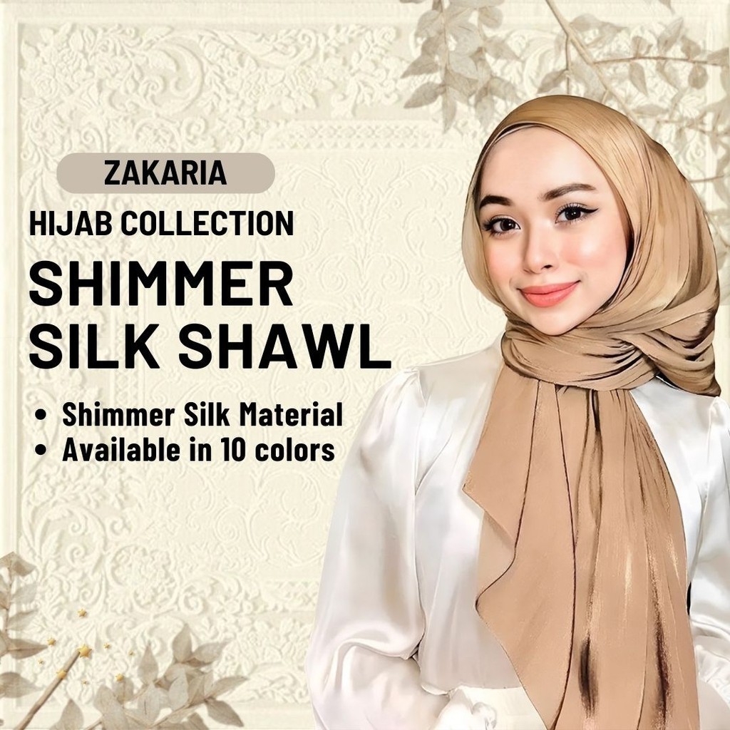 ZOE ARISSA TUDUNG RAYA 2024 Zakaria Shawl Shimmer Silk Hijab Premium ...