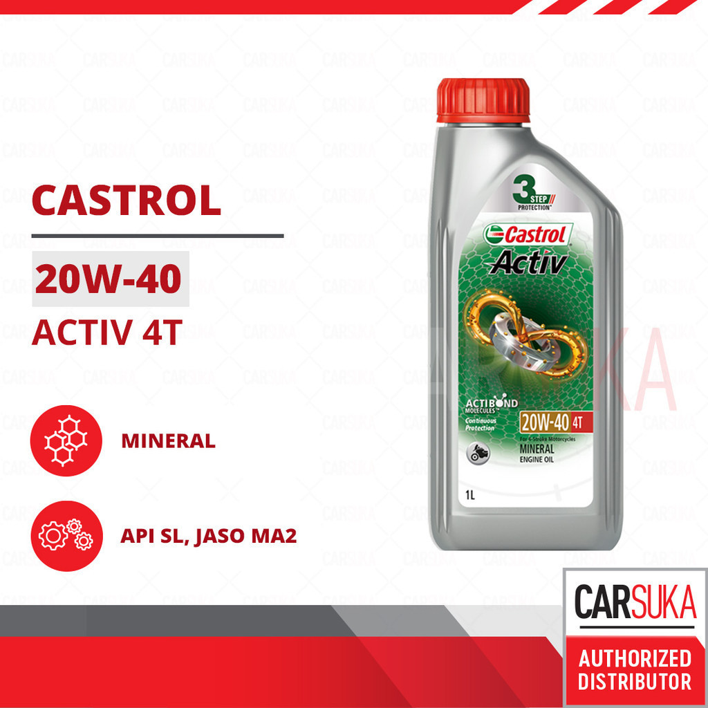 Castrol ACTIV 4T 20W-40 Continuous Protection for 4-Stroke Motorcycles ...