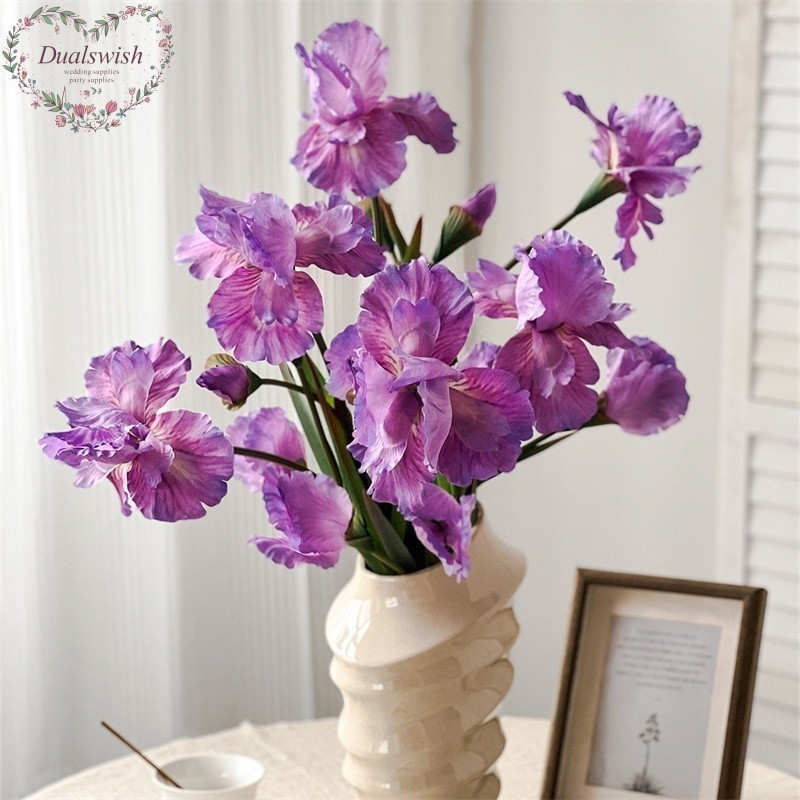 Dualswish Artificial Flowers Long Stem Real Touch Fake Flowers Bouquets ...