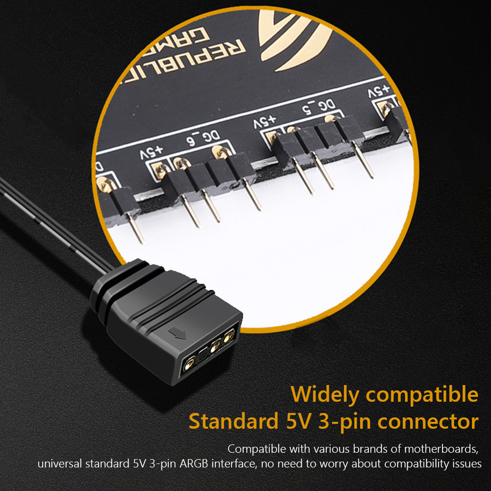 Rain 5V 3 Pin ARGB RGBW Cable ASUS AURA SYNC RGB 10 Hub Splitter SATA ...