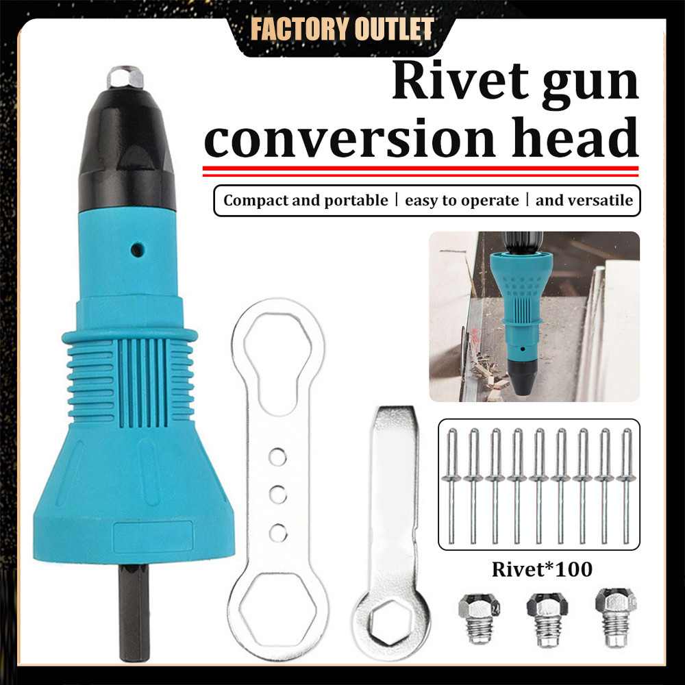 Electric rivet gun conversion head electric drill rivet gun head set ...