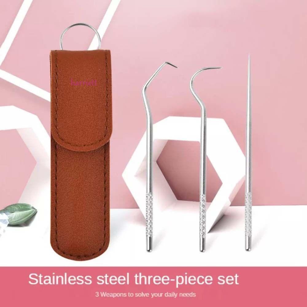 HARRIETT Stainless Steel Toothpick Set Men Travel Teeth Picker Tooth ...