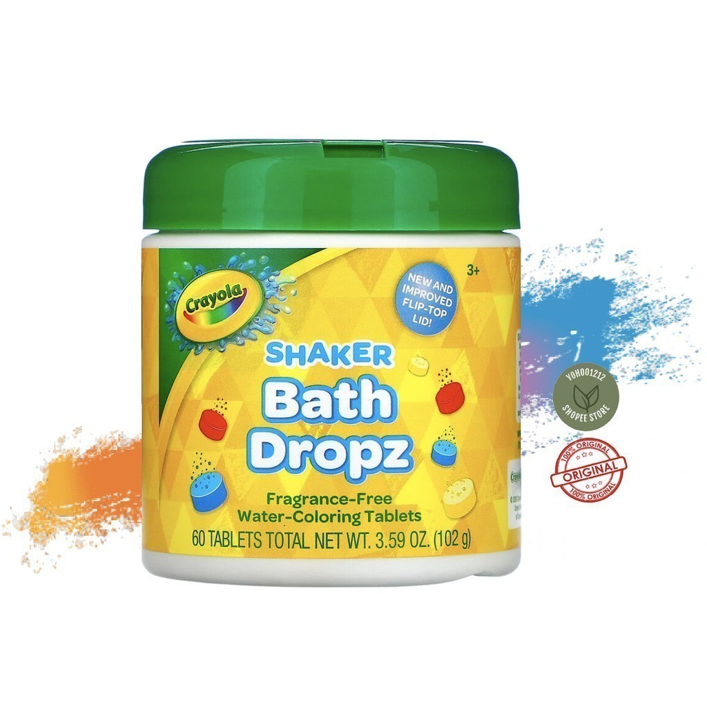 [Ready Stocks] Crayola, Shaker Bath Dropz, 3+, Fragrance-Free, 60 ...