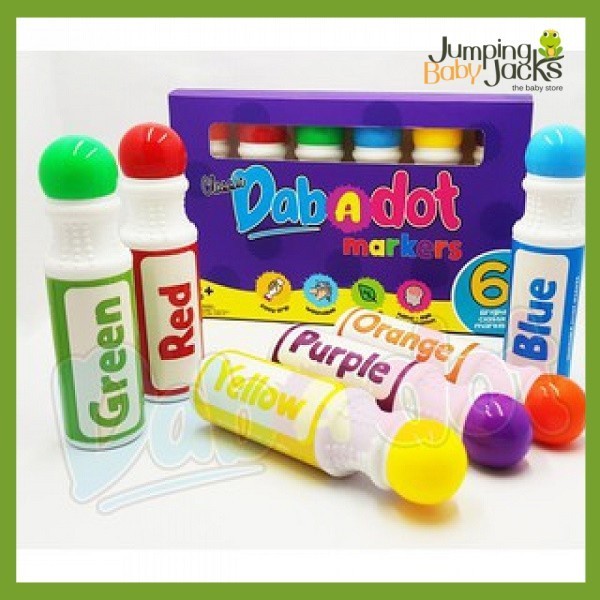 Dab-A-Dot Kids Markers Classic - 6pcs (Stamp Chop Markers) | Shopee ...
