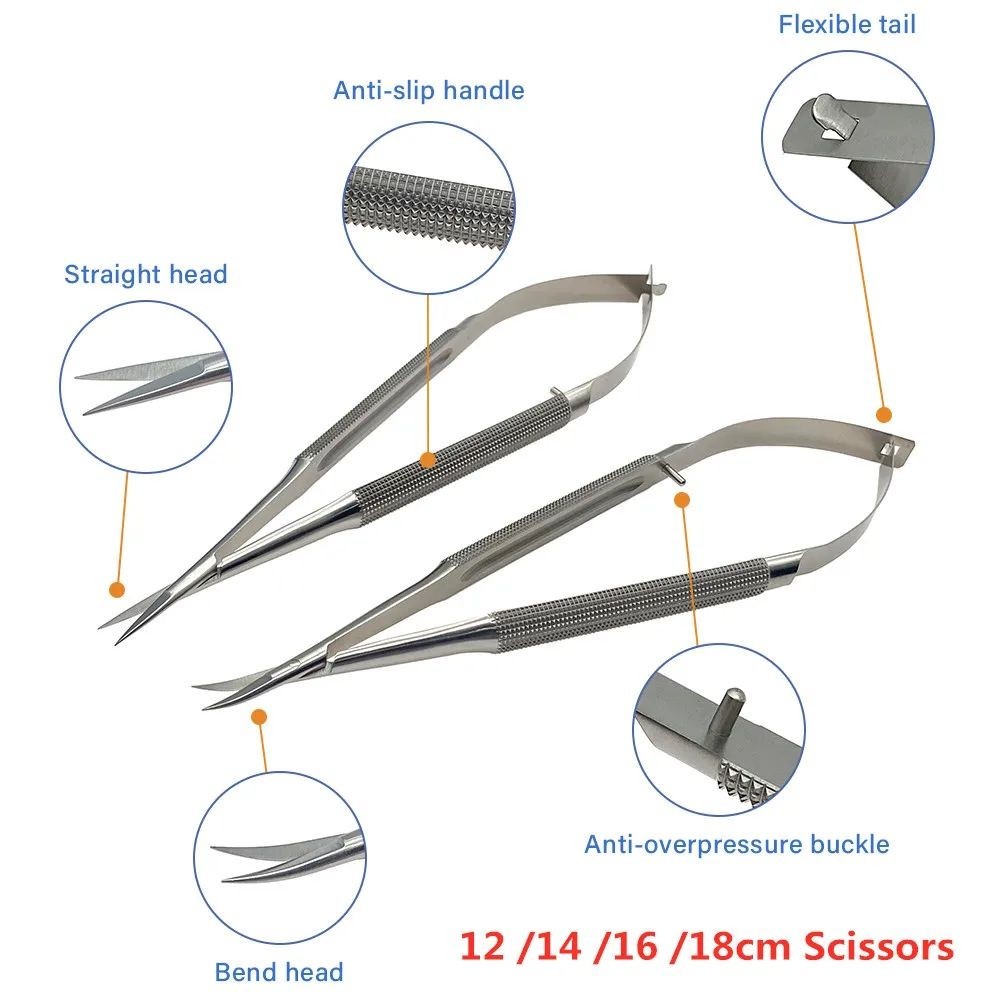 Ophthalmic microsurgery scissors Stainless steel scissors Autoclavable ...