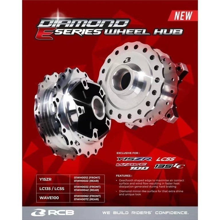 RCB DIAMOND E SERIES WHEEL HUB RIM LIDI SPOKE LC Y15 Y16 Y125 LC5S EX5 ...