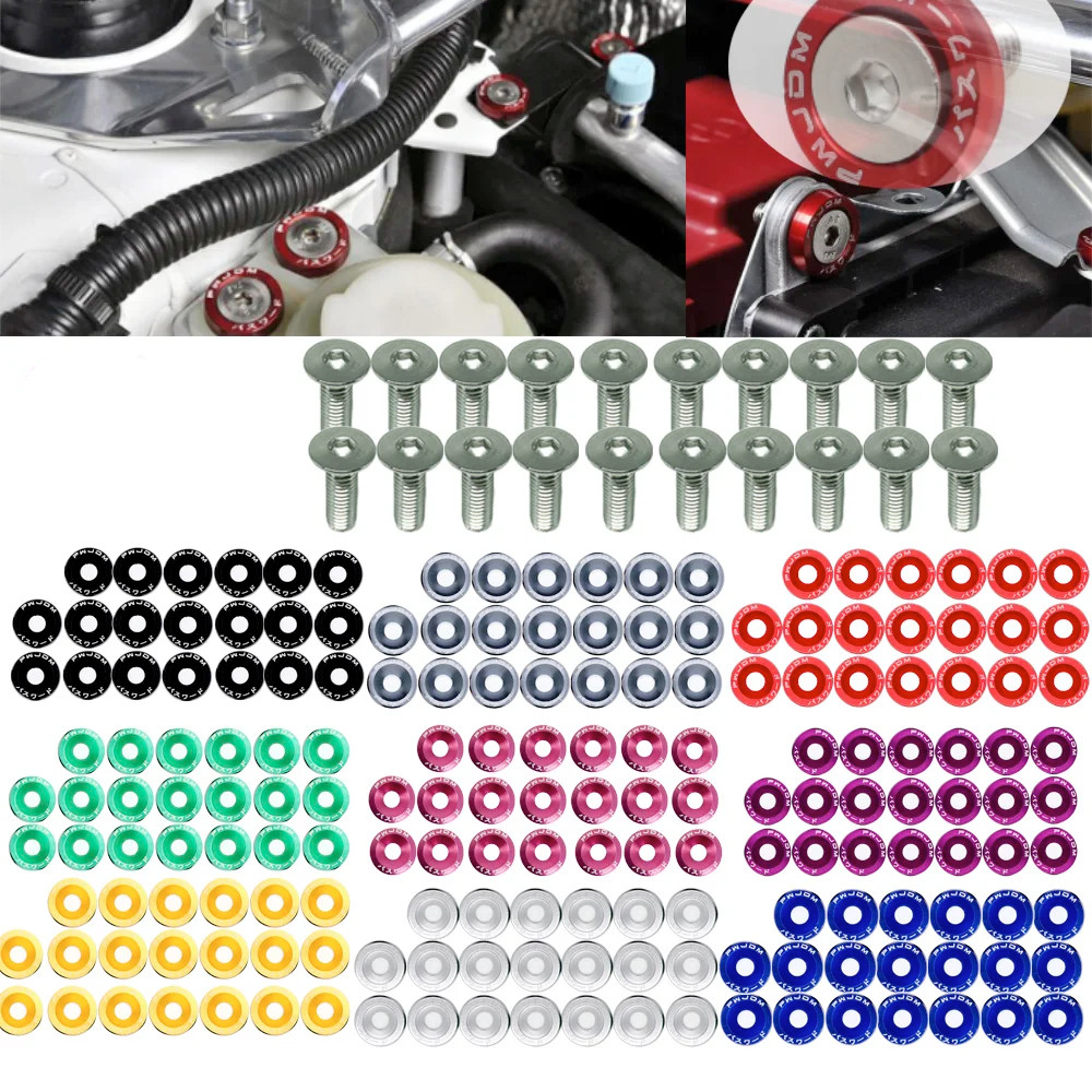 JDM-Fender Washers M6 Bolt Set, Car Modification Gasket Bolt, Fender ...