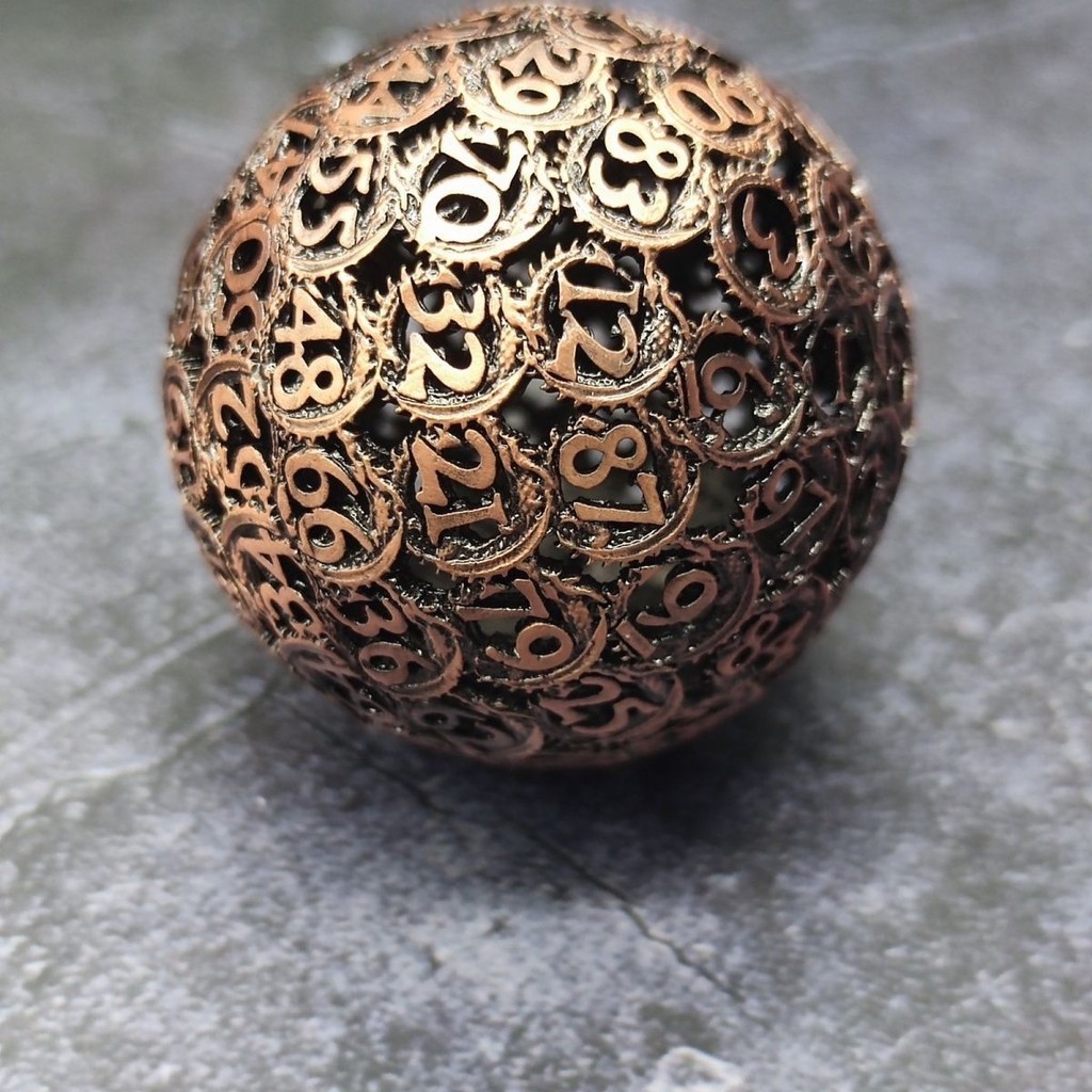 D100 Hollow Metal 100-Sided TRPG Dungeon and Dragon Multi-Sided Board ...