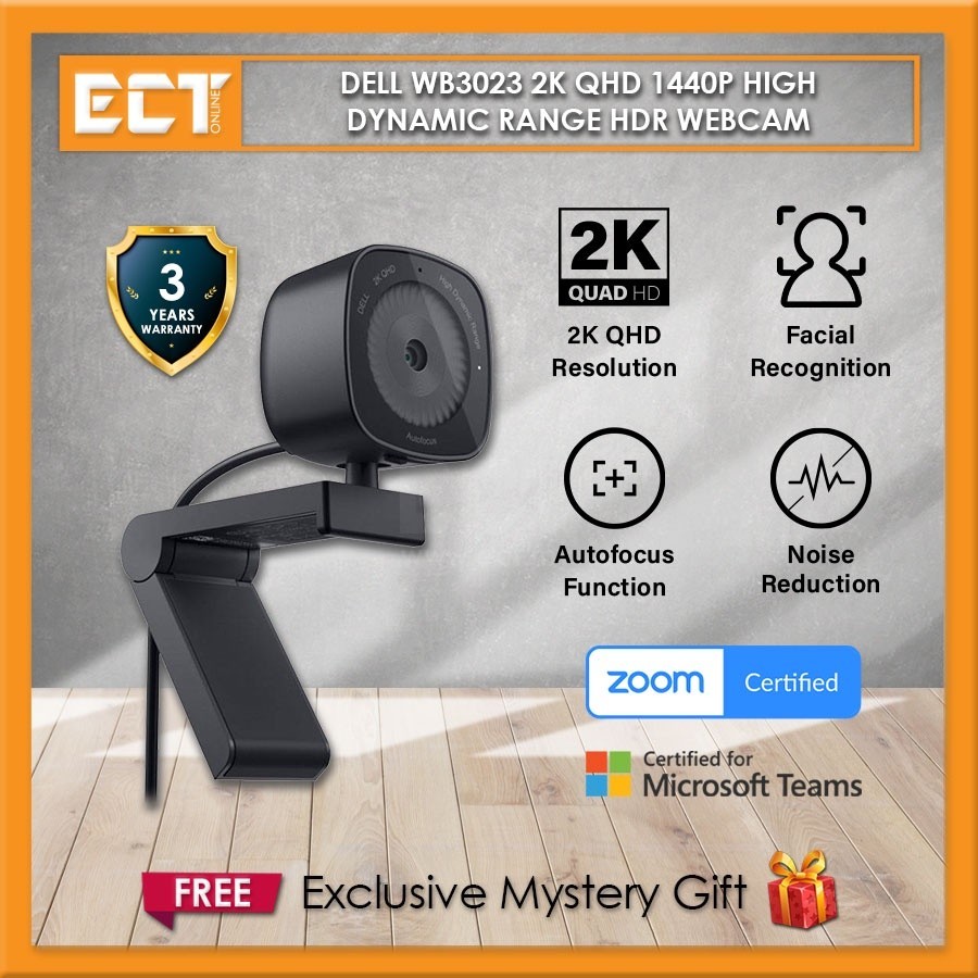 Dell WB3023 2K QHD 1440p High Dynamic Range HDR Webcam with Sony Image ...