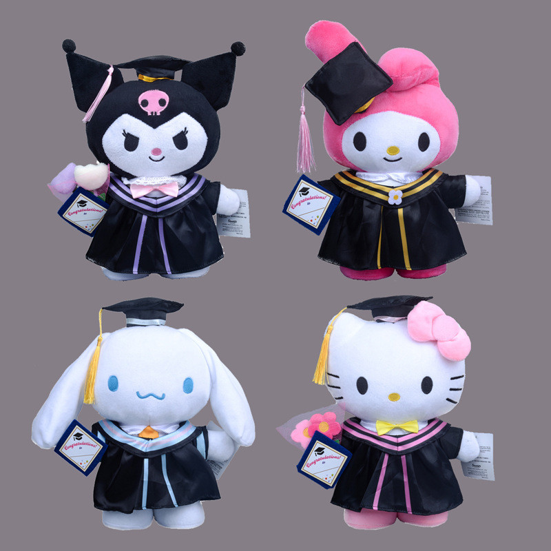 Graduation Season Sanrio Plush Doll 25CM Kuromi Melody Bachelor's ...